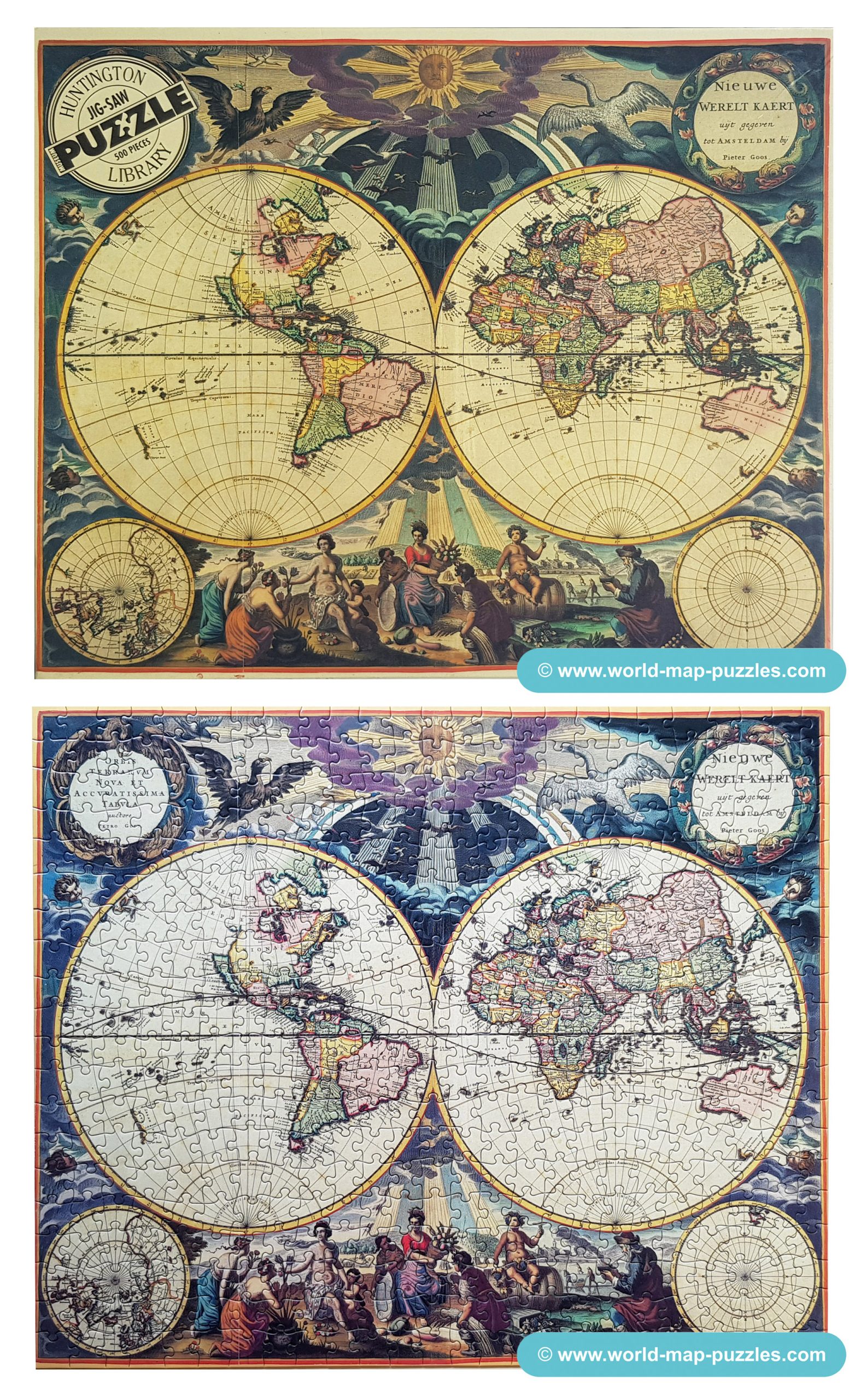 500 Pieces - World Map Puzzles